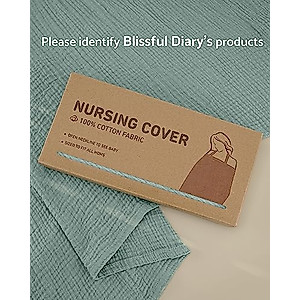 Muslin Nursing Cover for Breastfeeding, Breathable Privacy Nursing Covers with Arch Neckline for Mom, Soft Cotton Multi-use Nursing Apron (Roman Green)