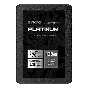 INLAND Platinum 128GB SSD SATA III 6Gb/s 2.5" 7mm TLC 3D NAND Internal Solid State Drive (128GB)