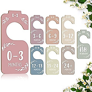 Yewfold Wooden Baby Closet Dividers for Baby Clothes Organizer,Colorful Baby Closet Organizer For Nursery Decor,Baby Clothes Dividers For Closet Size Hangers