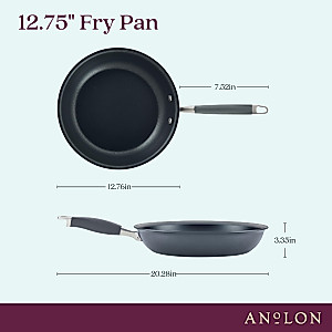 Anolon Advanced Home Hard Anodized Nonstick Frying Pan/Skillet, 12.75 Inch, Moonstone