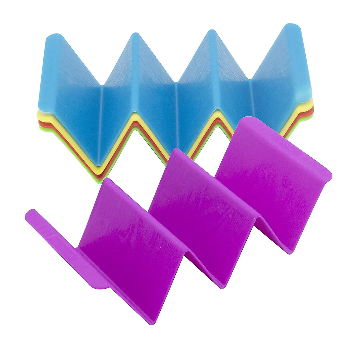 KZPA 5 Pcs Taco Holder Rack-Plastic Rainbow Coloerd Taco Tray, Taco Serving Platter