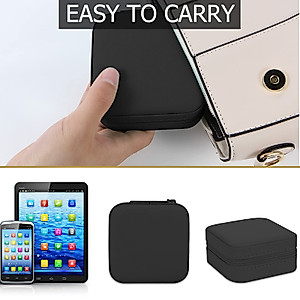 Shmiay.ML Jewelry Case, Small Travel Jewelry Organizer, Portable Jewelry Box Travel Mini Storage Portable Display Storage Box For Rings Earrings Necklaces Gifts Black
