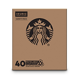 Starbucks K-Cup Coffee Pods—Starbucks Blonde, Medium, Dark Roast & Flavored Coffee—Variety Pack for Keurig Brewers—1 box (40 pods total)