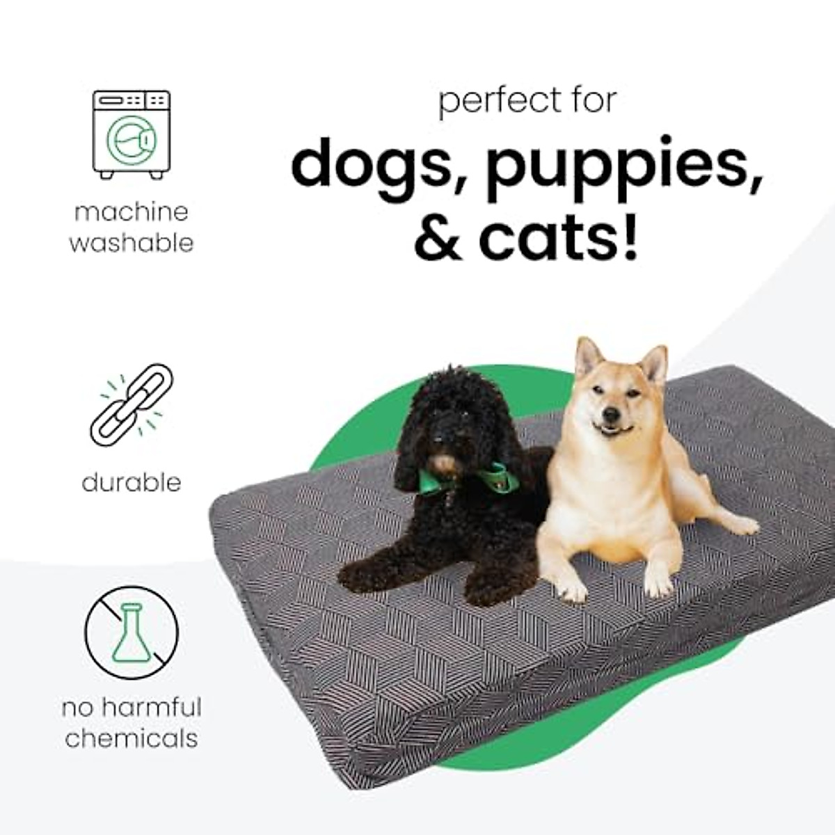 Molly Mutt Large Crib Mattress Cover - Rough Gem Print - Measures 27”x52”x5”- 100% Cotton - Durable - Breathable - Sustainable - Machine Washable Dog Bed Cover