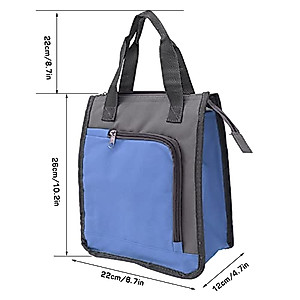 MESSTIME Insulated Refrigerated Bag Widened Handle Insulated Reusable Grocery Bag for Work Travel Hiking Food Delivery (Blue)