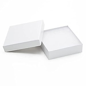 Magicool 40 Pack 3.5x3.5x1 Inch Cardboard Jewelry Boxes,Used for Necklaces,Bracelets,Earrings,Jewelry,Small Gift Packaging,Jewelry Gift Boxes with Lids and Filled with Cotton(White)