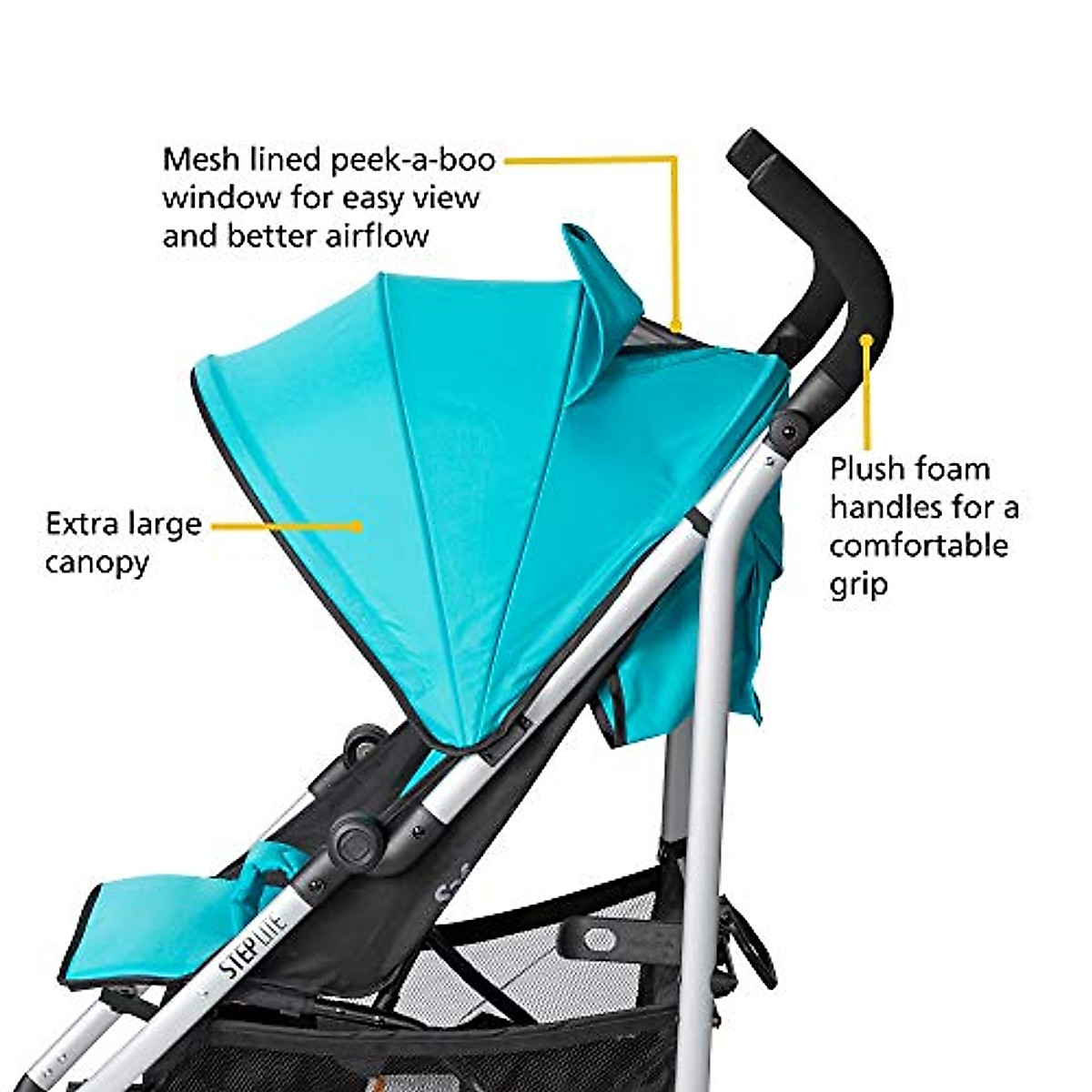 Safety 1st Step Lite Compact Stroller, Lightweight aluminum frame and a breeze to carry, at only 15 lbs, Fountain