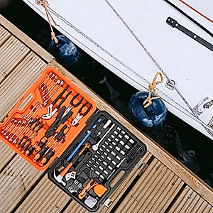 GreatNeck MS191 191-Piece Tool Kit, Boat Accessories Marine Tools Set, Rust Resistant Hand Tools Water Resistant Storage Case