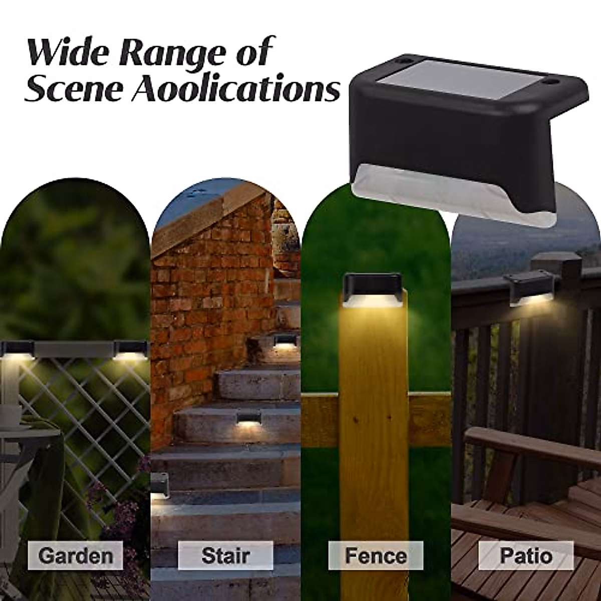 BIGTREE 12 Pack Solar Deck Lights Outdoor, Solar Step Lights Waterproof Led Solar Lights for Outdoor Stairs, Step, Fence, Yard, Patio, and Pathway