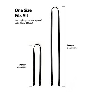 Ringke Shoulder Strap [Phone Lanyard] Designed for Camera Strap and Phone Strap, Adjustable Sturdy Universal Crossbody Strap Compatible with Camera and Phone Case - Black