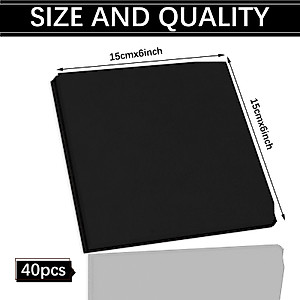 Whaline 40Pcs Black Felt Fabric Sheets Soft Thick Craft Felt Pack for DIY Crafts Sewing Patchwork Art Projects, 6 x 6 Inch