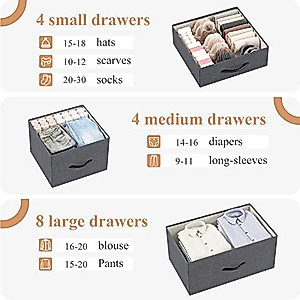 EnHomee 16 Drawer Dresser, Tall Dresser for Bedroom with Wooden Top and Sturdy Metal Frame, Large Bedroom Dressers & Chest of Drawers for Bedroom Closet Living Room Entry,57.1"Hx 37.4"W x 11.8"D,Grey