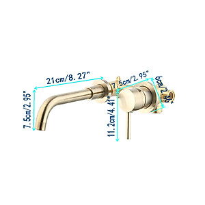 Modern Bathroom Wall Mounted Faucet 360 °Swivel Spout Single Handle Bathtub Faucets for Wall 2 Hole Mount Brushed Golden Tap Brass Leekayer