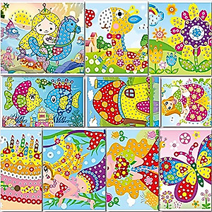 Lizipai Crystal Mosaic Sticker Painting Kids Children Kindergarten Educational DIY Crafts Toys -10 Different