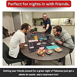 The Gaming Mat Company 2 Player Compatible Pokemon Playmat for Pokemon Cards - 28" x 18" x 0.16" Red & White Battle Mat Stadium Board for Pokemon TCG Playmat Game & Pokemon Mat Trading Card