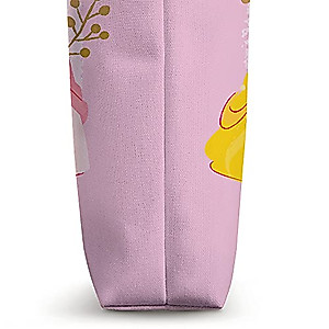 Disney Princess Belle Rapunzel Ariel Pink Tote Bag