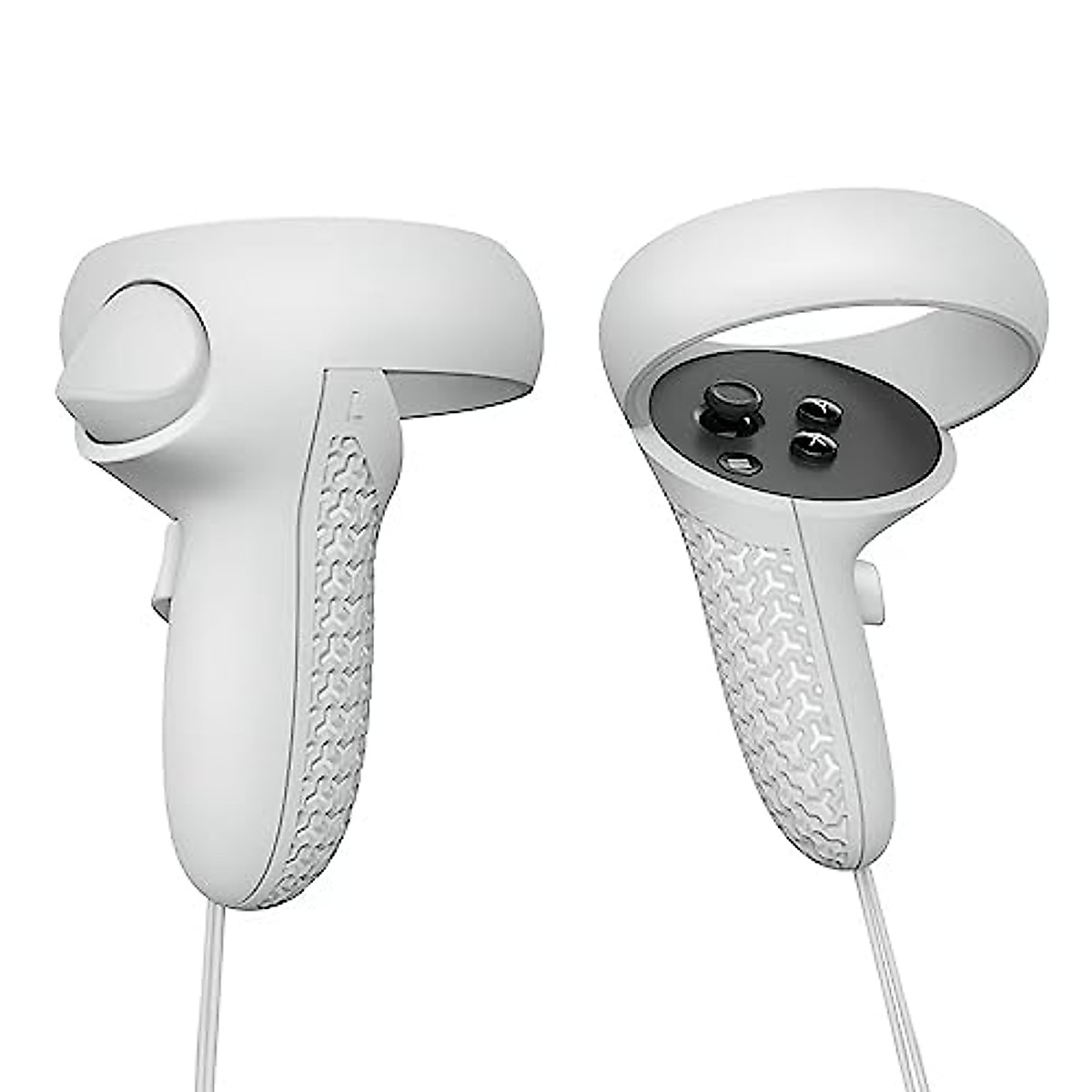 IFYOO 1 Pair Battery Charging Covers Compatible with Oculus/Meta Quest 2 Controller, Replacement Parts Kits Accessories, Anti-Slip Texture Design, Enhanced Hand Feeling - White