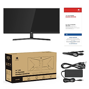 Z-Edge UG34W 34-inch Gaming Monitor, 165Hz Refresh Rate/1ms Response Time, Frameless Ultrawide Monitor, 3440 x 1440 Display, 21:9 Aspect Ratio, AMD FreeSync Technology