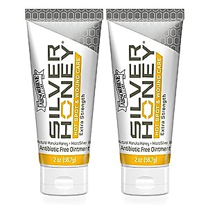 Absorbine Silver Honey Hot Spot & Wound Care Ointment (2) 2oz Tubes, Manuka Honey & MicroSilver BG, Medicated for Dogs, Cats, Small Animals