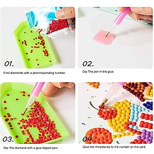 8-Pack Christmas Cards 5D DIY Diamond Painting for Adults Kids, Santa Claus Penguin Snowman The Christmas Tree, Art Round Diamond, Greeting, Thank You, Card Creativity for Holiday Family and Friends