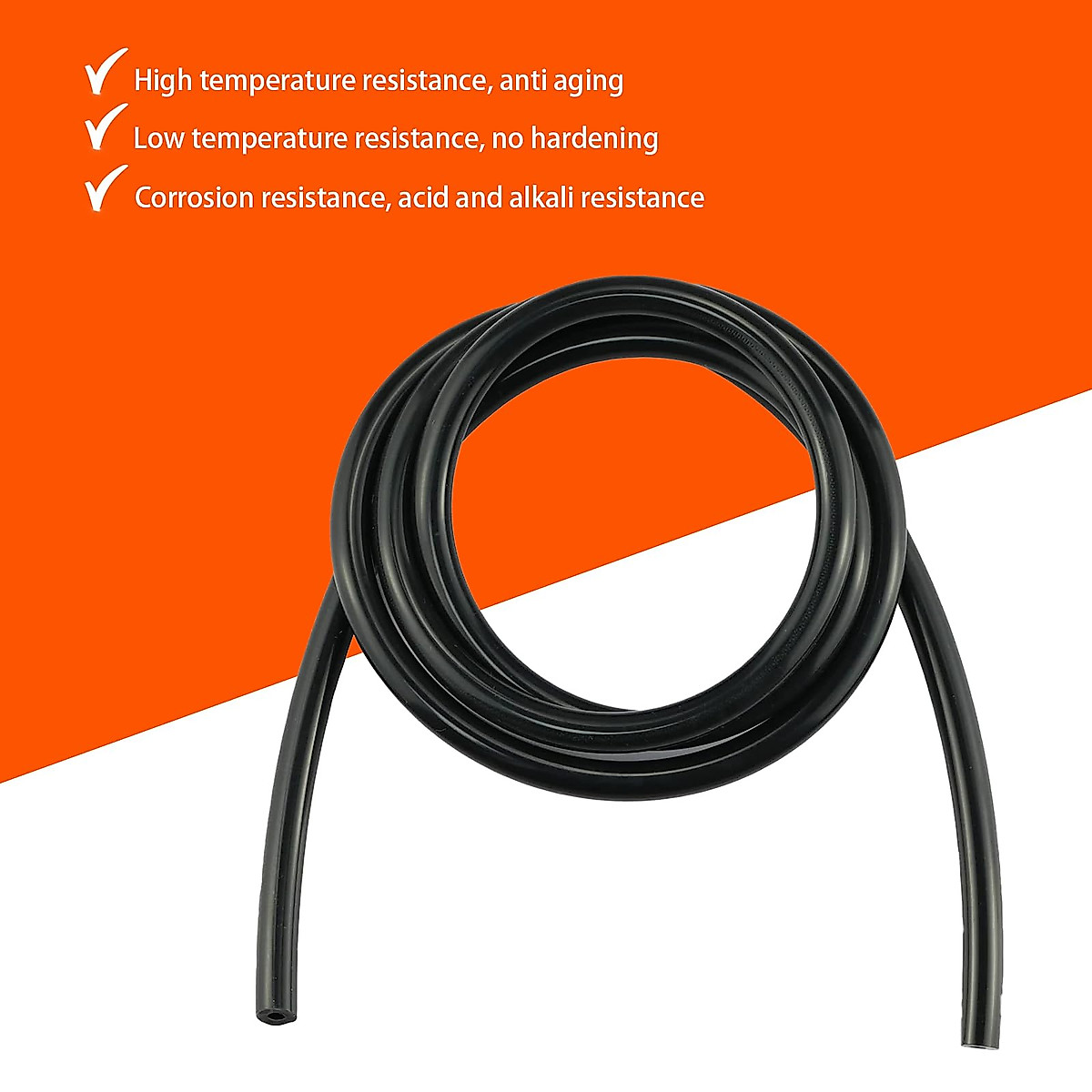 Hawyet 1 Set Windshield Washer Hose Kit, With 16.4 Ft/5 M Hose, 12 Connectors, 2 Fan Nozzles, 2 Rubber Gaskets, Windscreen Washer Kits for Most Car Models (Black)