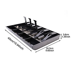 EKDJKK Cash Register Drawer, 5 Grids Store, ABS Free Take Market Storage Coin Register, for Supermarkets, Shops, Hotels, Various Industrial and Mining Enterprises