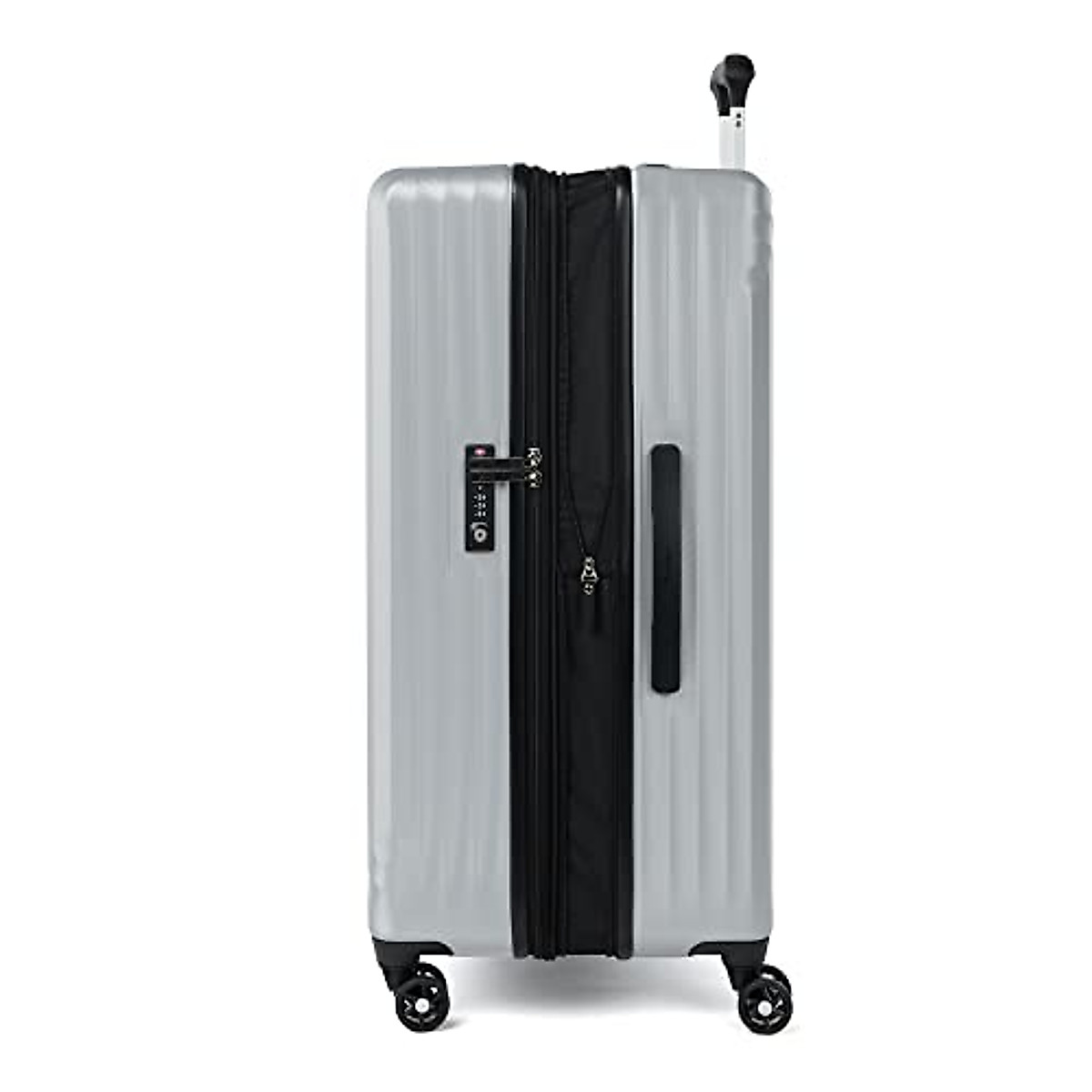 Travelpro Maxlite Air Hardside Expandable Checked Luggage, 8 Spinner Wheels, Lightweight Hard Shell Polycarbonate Suitcase, Metallic Silver, Checked Large 28-Inch