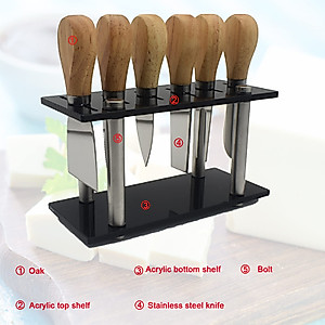 TSGANGY Cheese Knife Set, Cheese Accessories Spread All Kinds of Hard and Soft Cheese Tool, Acrylic Shelves Are used for Storage Management …
