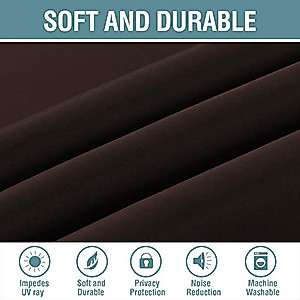 H.VERSAILTEX Premium Blackout Curtains for Living Room 84 Inches Length, Blackout Curtains for Bedroom Thermal Insulated Drapes - Chocolate Brown， 1 Panel