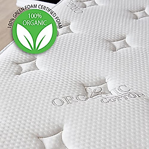 Full Size Mattress - 12 Inch Cool Memory Foam & Spring Hybrid Mattress with Breathable Cover - Motion Isolation - Comfort Plush Euro Pillow Top - Green Foam Certified - Oliver & Smith