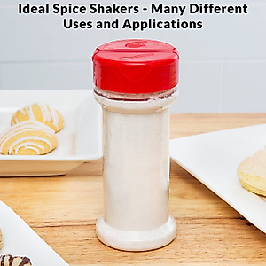Skyway Supreme 7 OZ Clear Plastic Spice Bottles Seasoning Containers Jars - Set of 5 - Flap Cap with Pour and Sifter Spice Shaker - Durable Refillable Perfect For Herbs Spices and Rubs - BPA Free