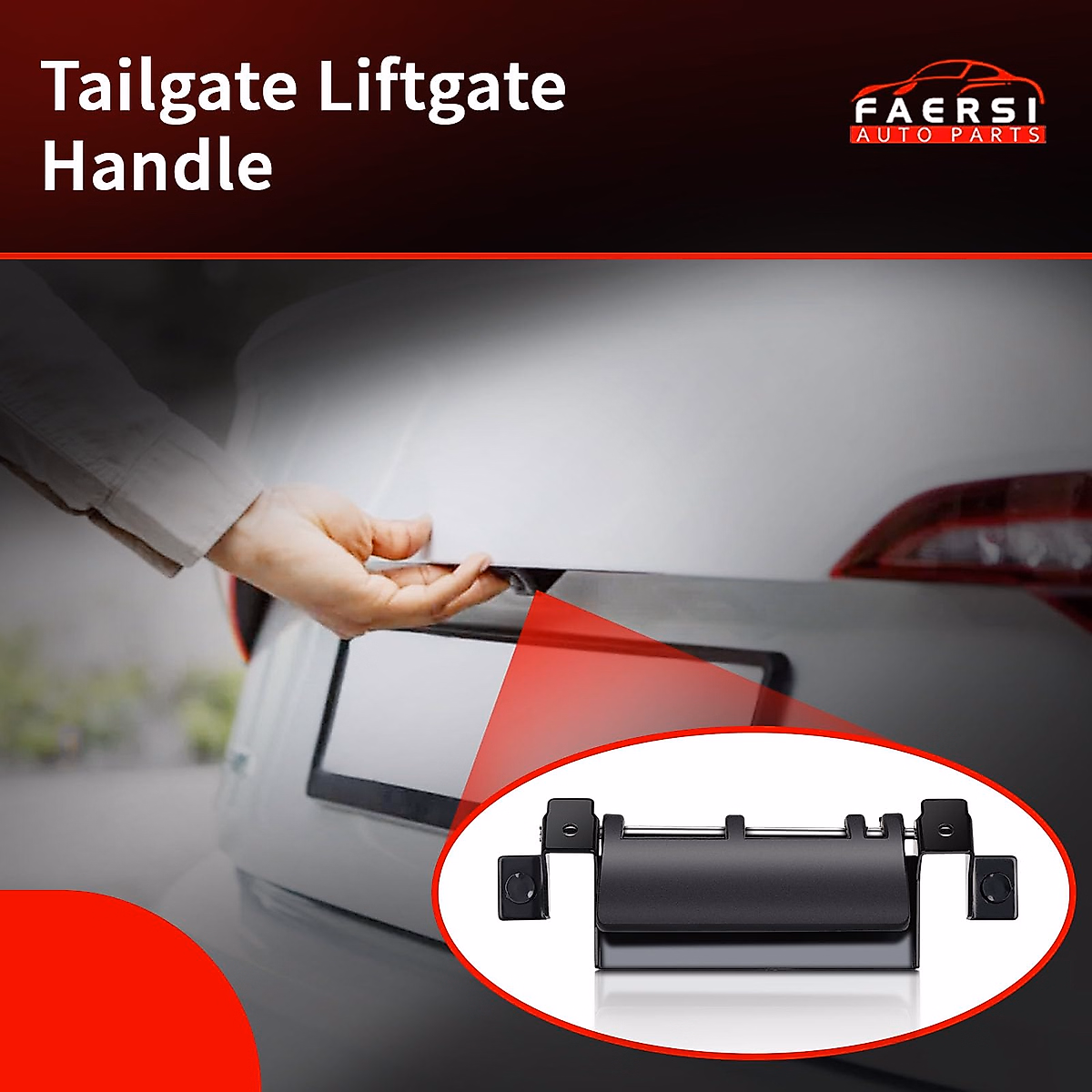 FAERSI Exterior Tailgate Liftgate Handle Rear Latch Hatch Door Handle Metal for Toyota Sequoia 2001-2007 & 1998-2003 Toyota Sienna #79600, 690900C080