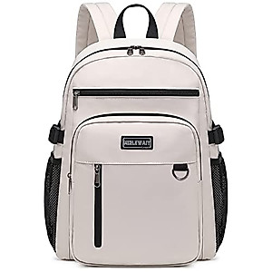 MIRLEWAIY Fashion Casual Daypack Girls Backpack Ultra-Lightweight School Bookbag Work Bag For High School Yong Teenagers, Beige