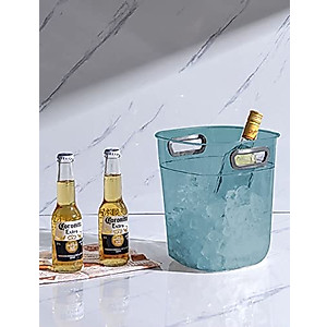 Gereen Bathroom Trash Can, 1.5 Gallon Small Trash Can,Square Trash Bin Wastebasket for Bathroom Bedroom Kitchen Countertop Under Sink or Served as a Ice Bucket (Blue, Pack of 2)