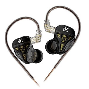 KZ DQS Wired Headphone HiFi Dynamic Drivers Earbuds Bass 2pin 3.5mm Sports Music Game Headphone（Black,no mic）