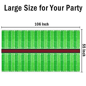 4 Pack Football Field Tablecloth, 55"x106" Easy to Clean Wipeable Washable Plastic Football Tablecloth for Football Birthday Party Super Bowl Sport Theme Party Decoration and Supplies