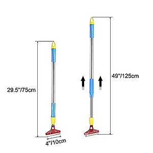 uxcell 49" Adjustable Floor Scraper Strengthening Alloy Head Long Handle Flooring Removal Tool with Cover for Window Paint Glass Wall