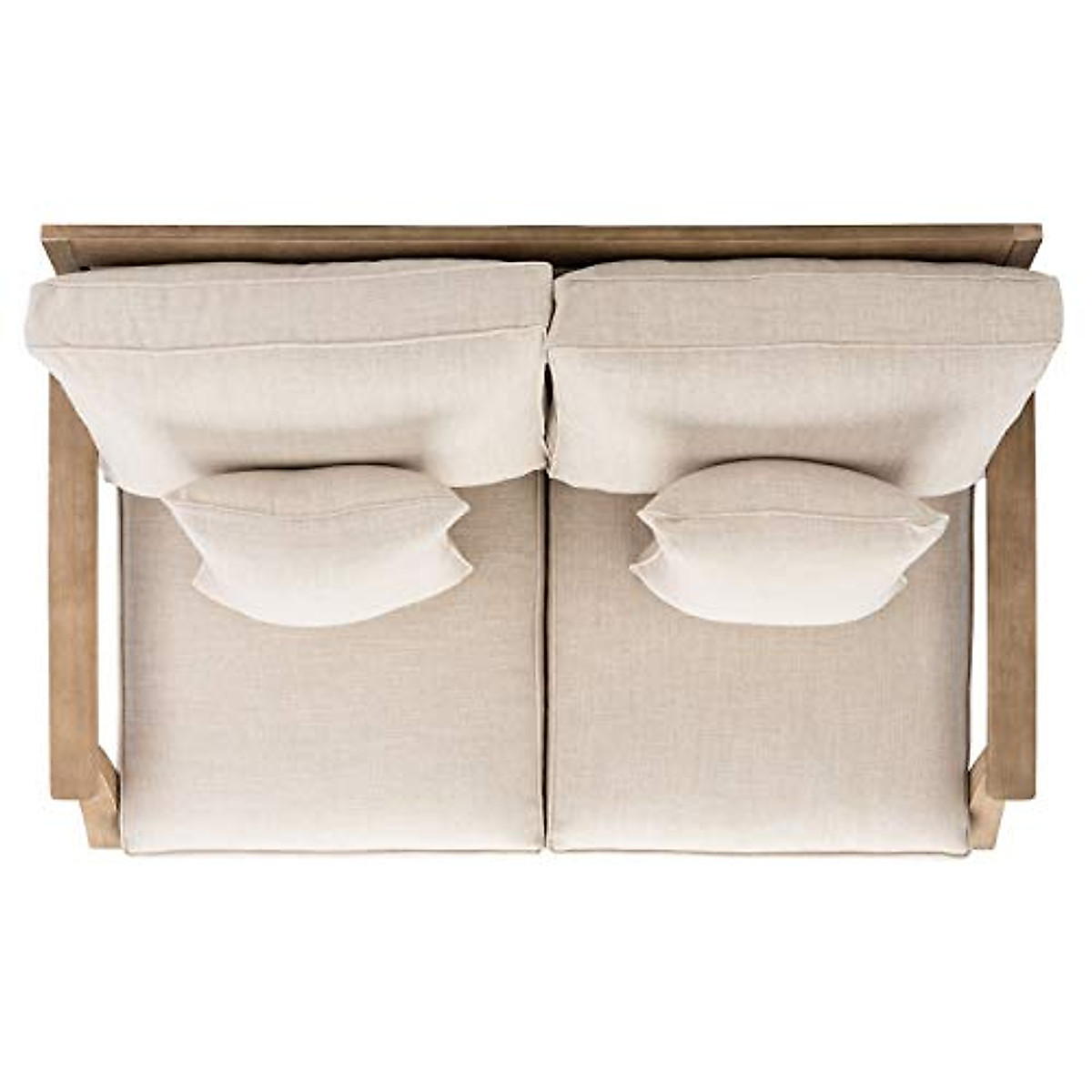 SAFAVIEH Couture Patio Martinique Natural and White Wood Outdoor Loveseat, Natural/White