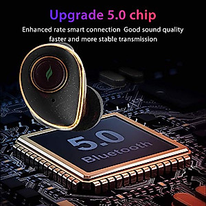 Jungle Beat | True Wireless Earbuds with Memory Foam Tips Included | Heavy Bass Sweat Proof Bluetooth Dual Earpieces with Microphones & Charging Case 18 HR Playtime | 3D Stereo Sound (Gold)