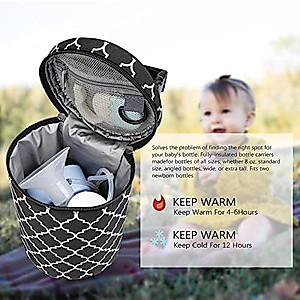TRENDPLAY Breast Milk Cooler Bag Baby Bottle Insulated Tote Bag, Portable Bottle Warmer Storage Organizer for 2 Bottle, for Travel Stroller