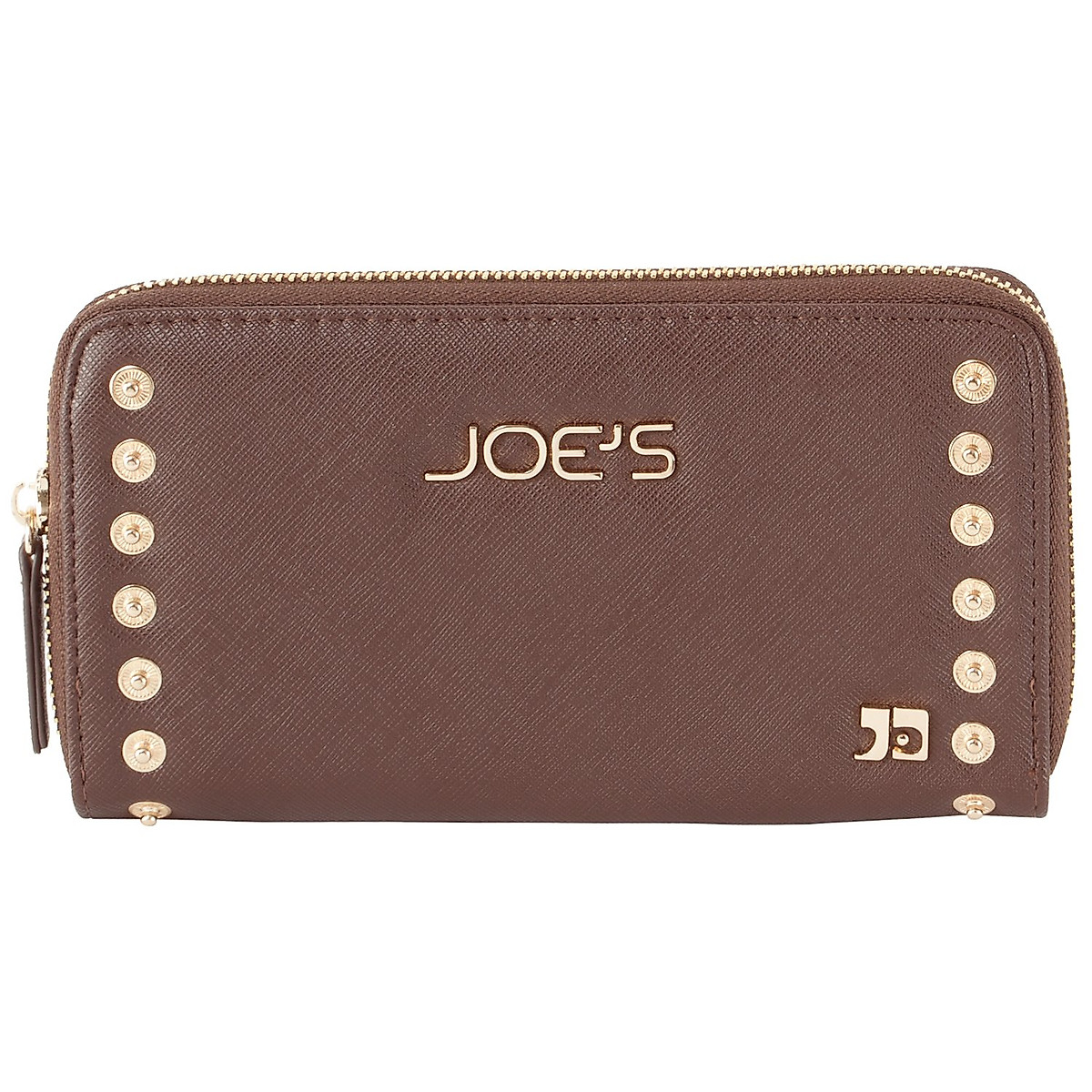 Joe's Jeans Casanova Zip Around Wallet With Studs - Brown