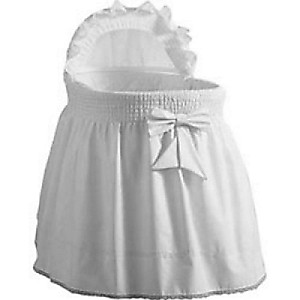 Baby Doll Bedding Sea Shell Rainbow Bassinet Set, White