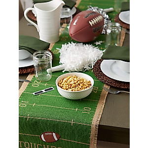 DII Football Decorations for Home & Kitchen Game Day Party Décor, Table Runner, 14x74, Jute Turf Field