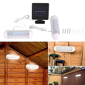 VLUOO Solar Powered Shed Light Rechargeable Split Solar Shed Lights with On Off Switch Indoor Solar Lights for Sheds Inside Solar Powered Lights for Garden, Greenhouse, Corridor