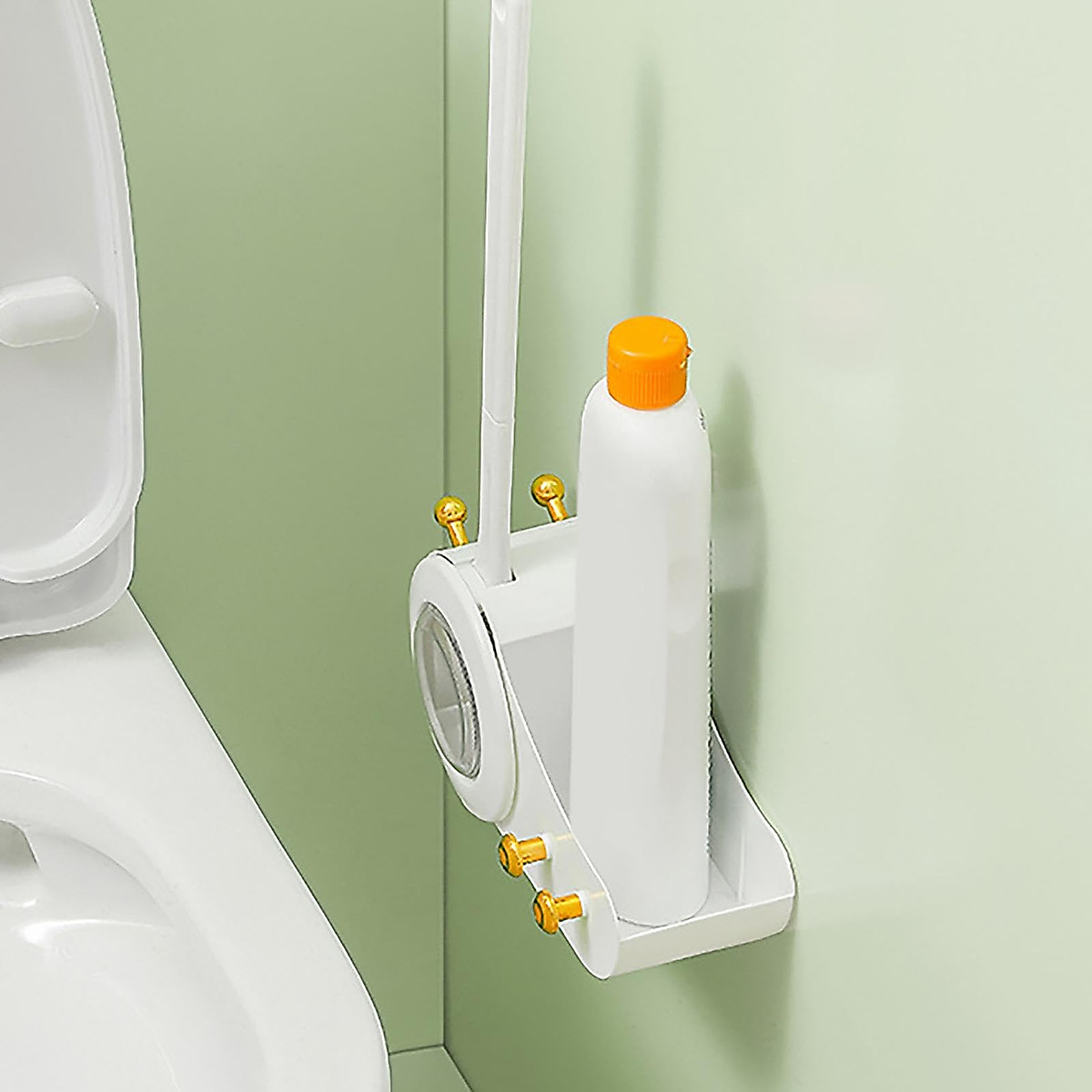 Long Handle Toilet Brush,Wall-Mounted Deep Cleaning Brush with Snail Shape Holder,Household Cleaner Bathroom Accessories Wall Mounted Toilet Brush for Bathroom Accessory Toilet Cleaning Brush