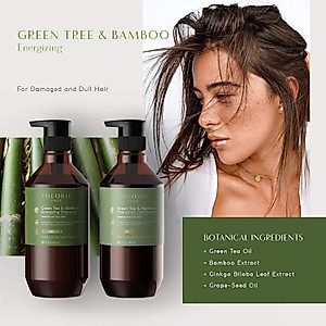 Theorie Green Tea & Bamboo Energizing Conditioner - 400mL, Restorative Formula, Invigorating Scent, Color & Keratin Safe