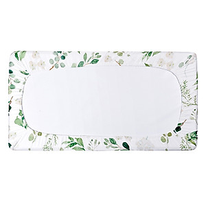 2Packs Baby Changing Pad Cover, Ultra Soft Stretchy Diaper Changing Table Pad Cover for Girls Boys, Cotton Breathable Nursery Changing Table Sheets Fit 32"/34"x16"Pad (2Green)