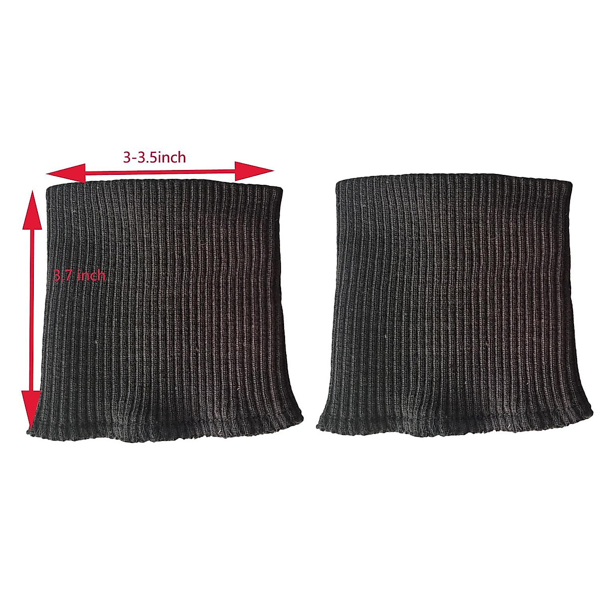 Finished Knitted Ribbed Cuffs,Replacement Jacket Stripes Rib Knit Trims Cuffs 1Pair for Sewing DIY (Black)