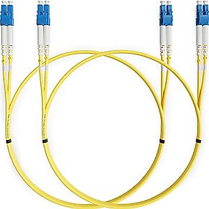 BEYONDTECH LC to LC Fiber Patch Cable Single Mode Duplex - 1m (3.28ft) - 9/125um OS1 LSZH (2 Pack) PureOptics Cable Series