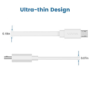 Smays 4-Pack 25 ft Extension Cable for WYZE Cam v4, WYZE Cam v3 and v3 Pro Camera, Long Flat Micro USB Cord, White